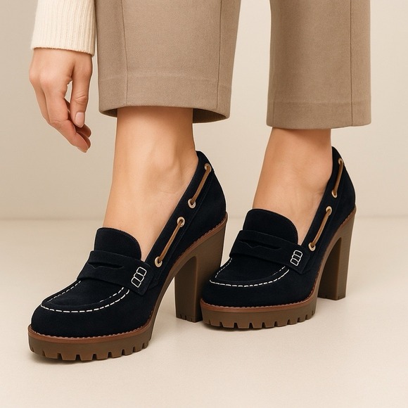 Sperry | Shoes | Sperry Topsider Suede Loafers 8m Black Y2k Academia ...